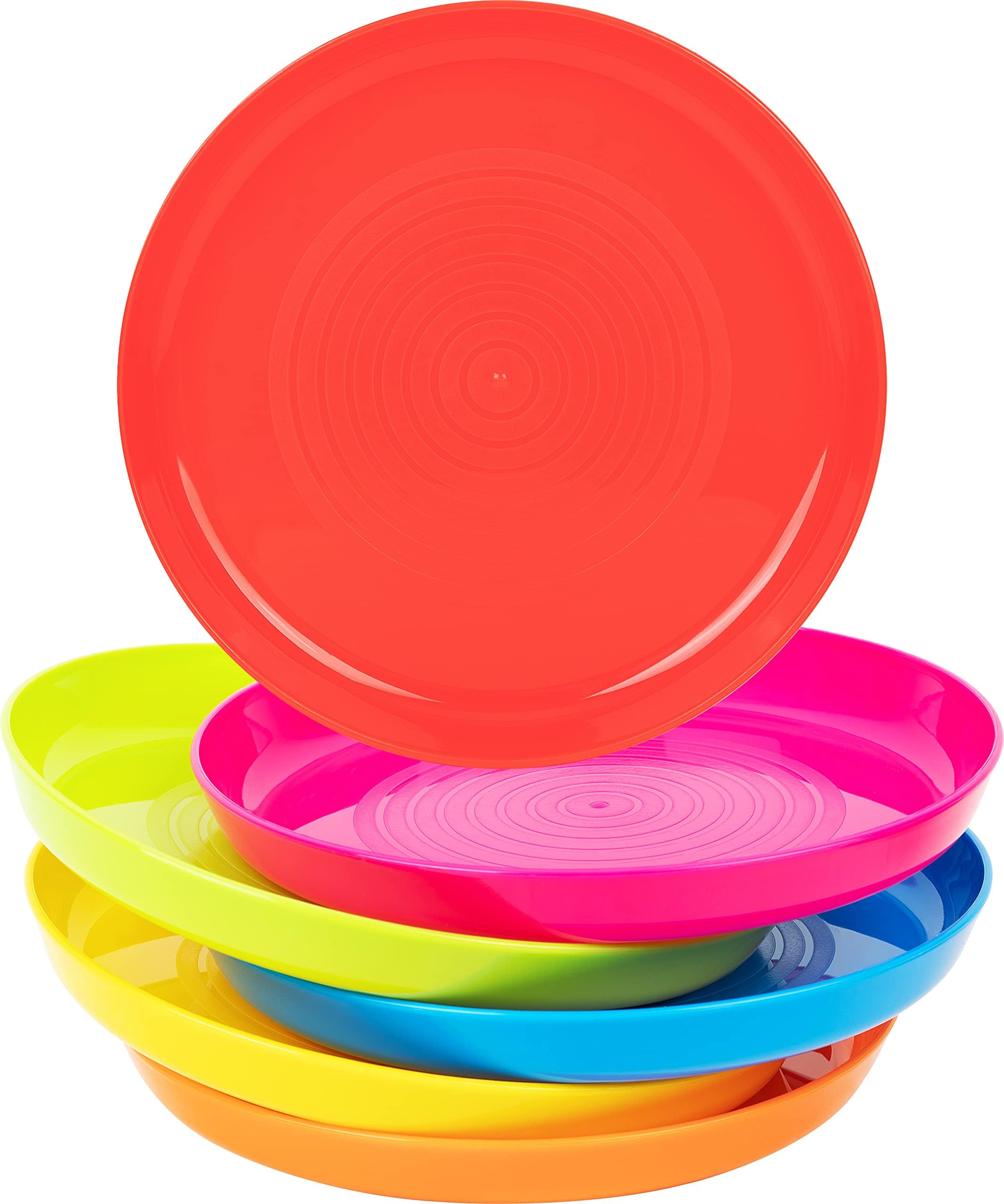 Amazon.com | PLASKIDY Kids Plates Set of 12 Toddler Plastic Plates ...