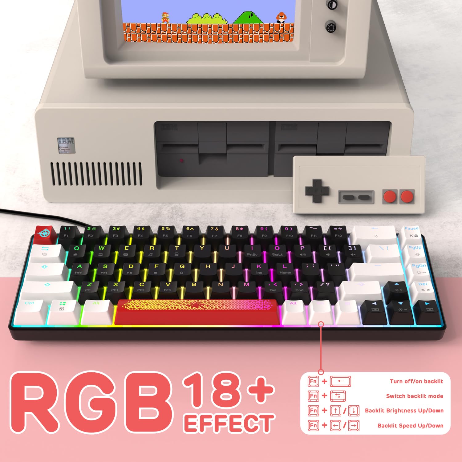 Snapklik.com : MK14 60% Mechanical Gaming Keyboard, Compact 68 Keys ...