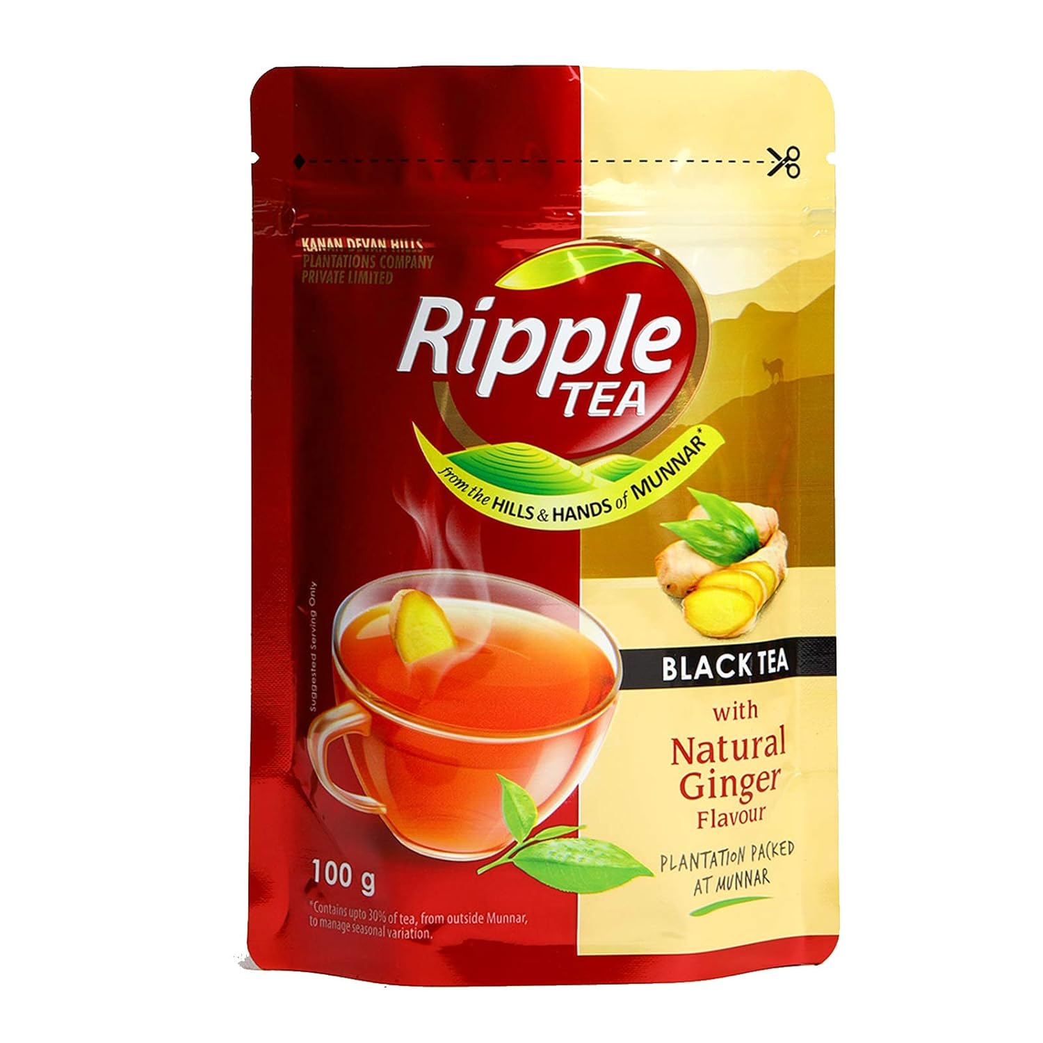 Ripple Black Tea with Natural Ginger - 100gm : Amazon.in: Grocery ...