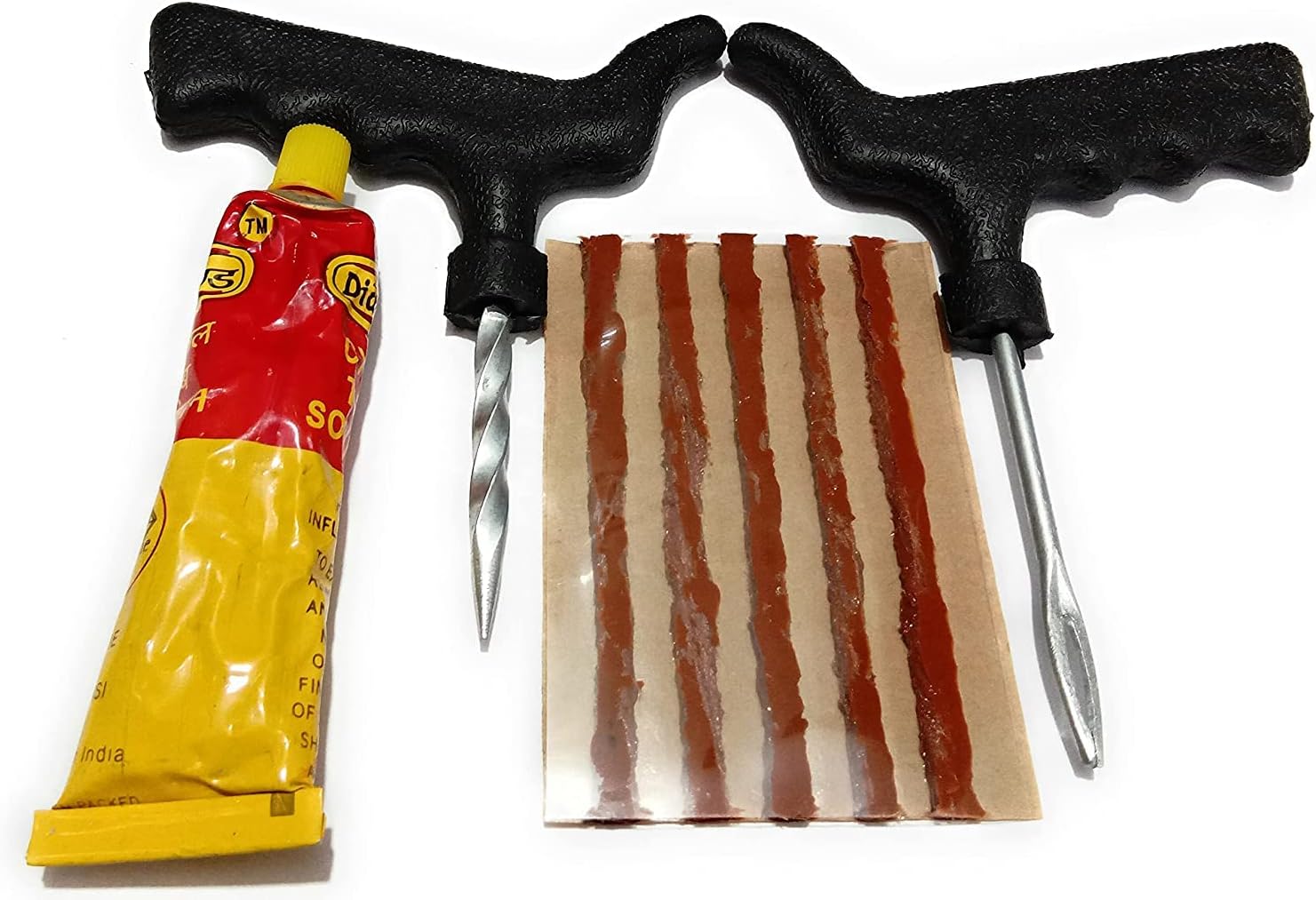 Seahorse Polymers Tubeless Tyre Puncture Repair Kit Puncher Patch Tools ...