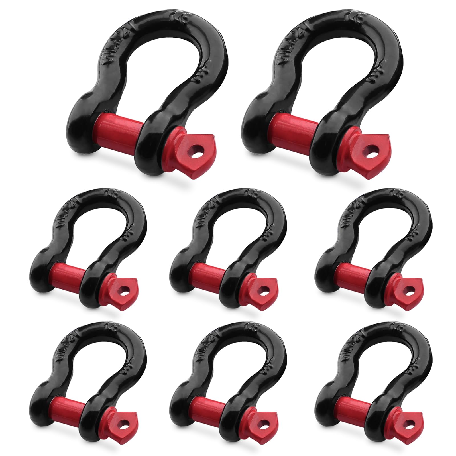 Amazon.com: NDSWKR 8 PCS 1/2 Inch D Ring Shackles, 2 Ton (4,409 Lbs ...