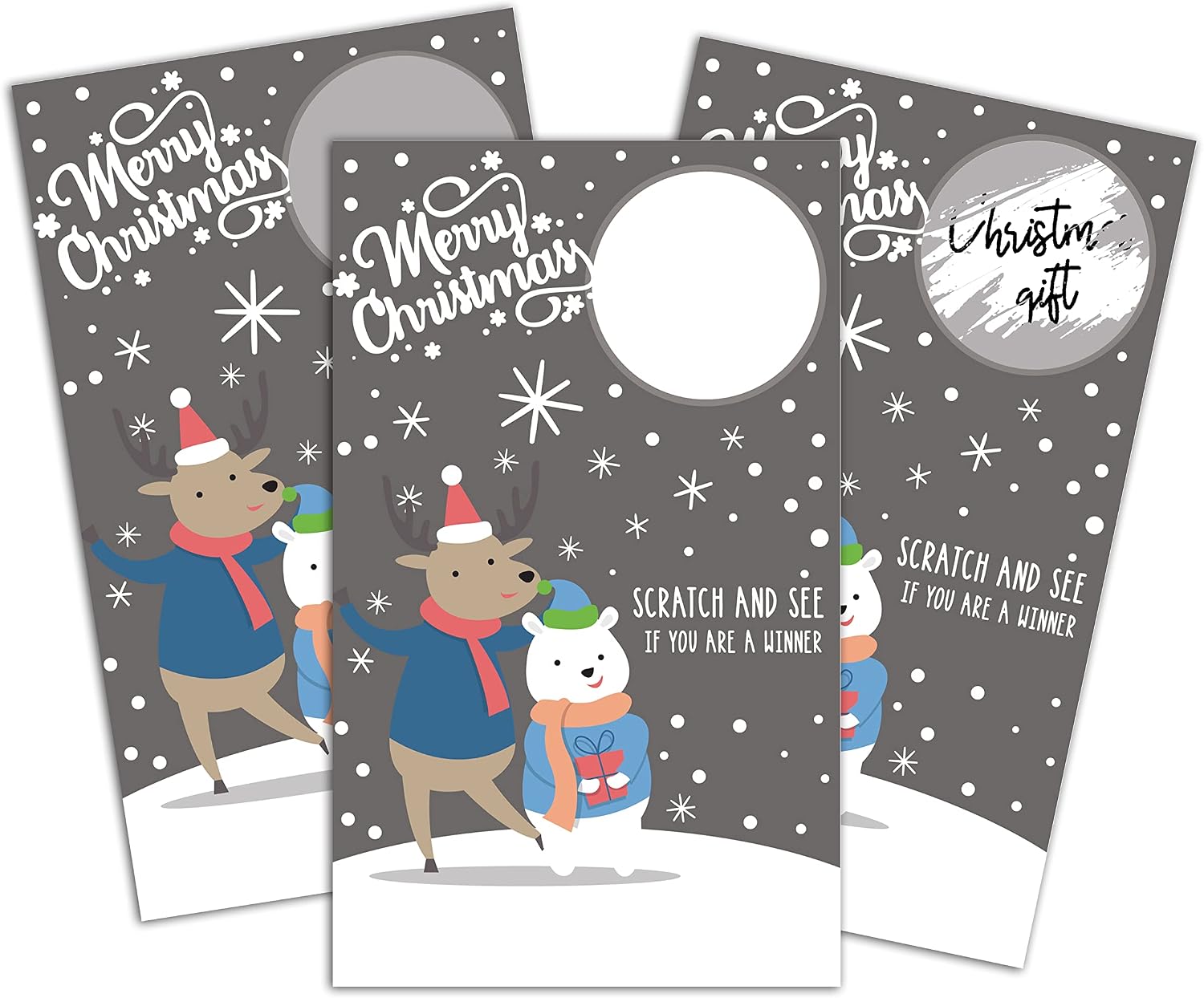 Amazon.com: 50 Pack Funny Christmas Scratch Off Cards Festival Scratch ...