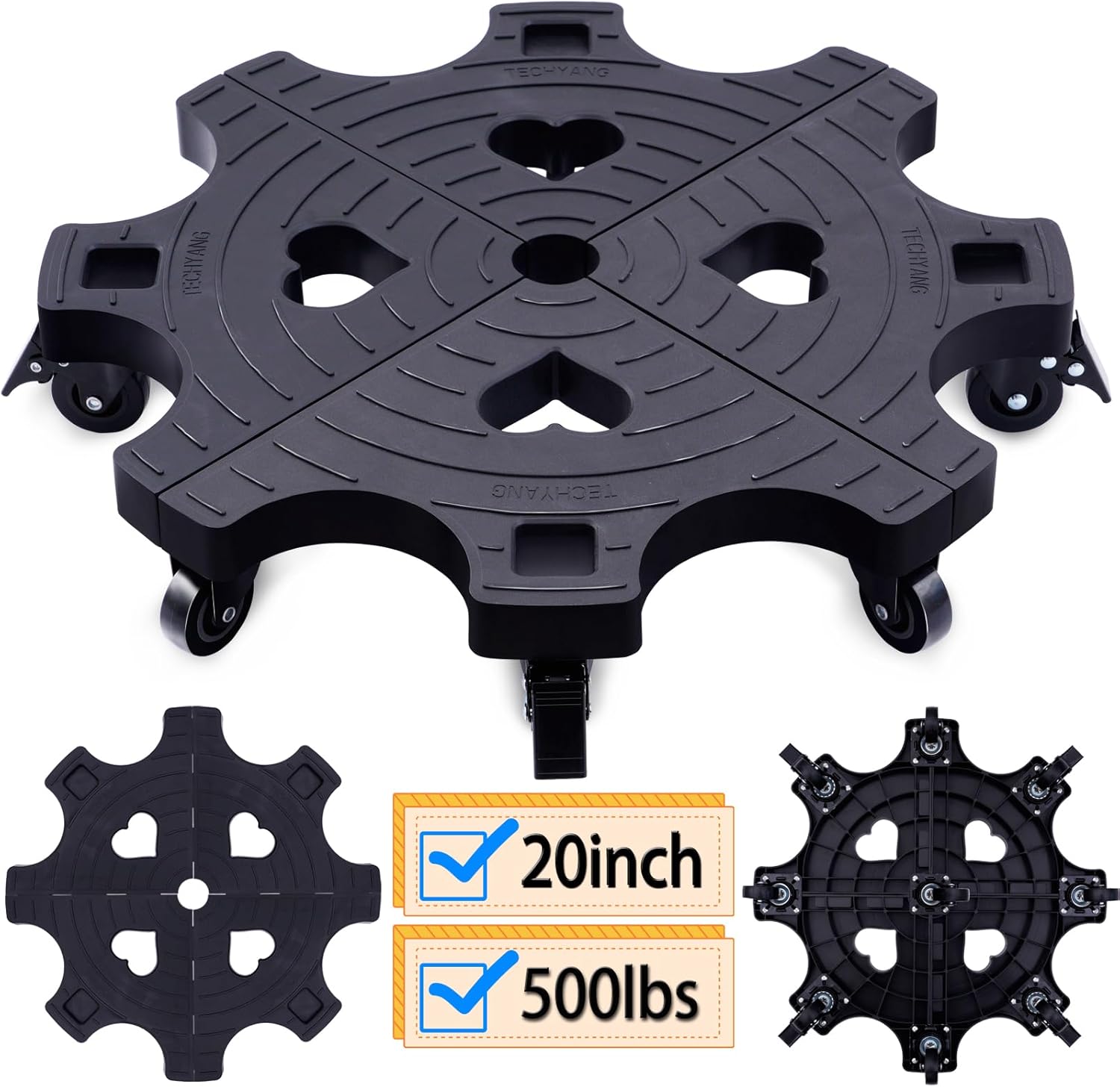 Amazon.com: Plant Caddy With Wheels 20 Inch Heavy Duty Outdoor, Indoor ...