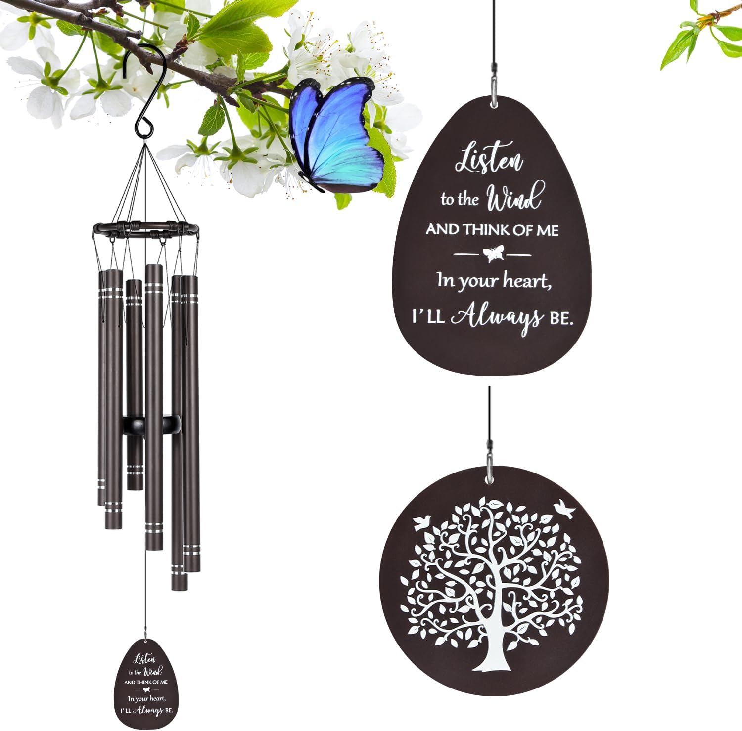 Amazon.com : Memorial Wind Chimes for Loss of a Loved One,33” Sympathy ...