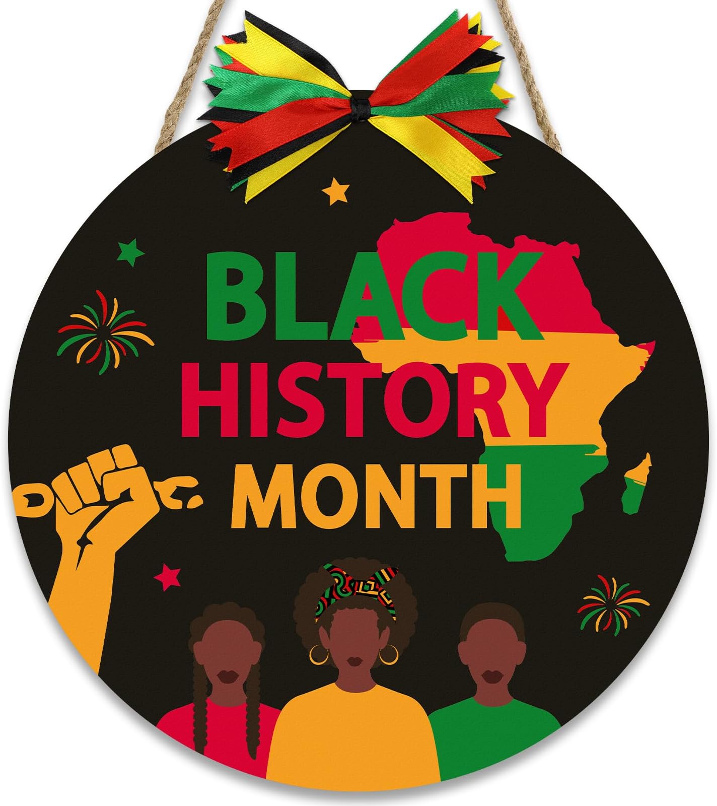 Amazon.com: Black History Month Wooden Door Sign Front Door Decor with ...