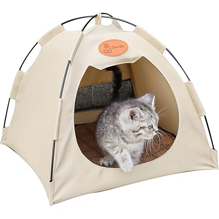 Amazon.com : Whaline Cat Tent Removable Non-Slip Indoor Outdoor Cat Bed ...