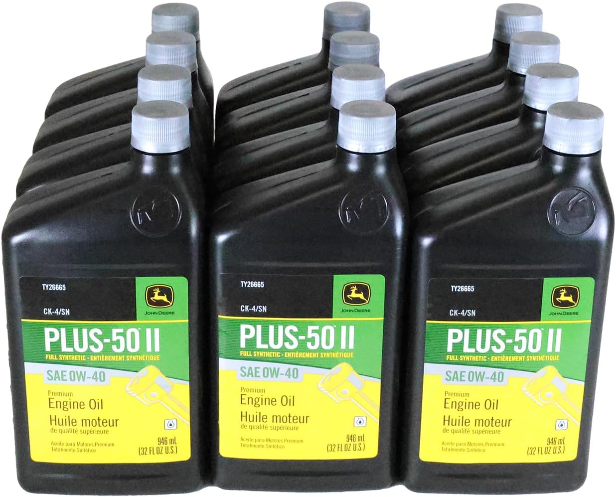 Amazon.com: John Deere (2 PACK) Plus-50 II Full Synthetic SAE 0W-40 ...