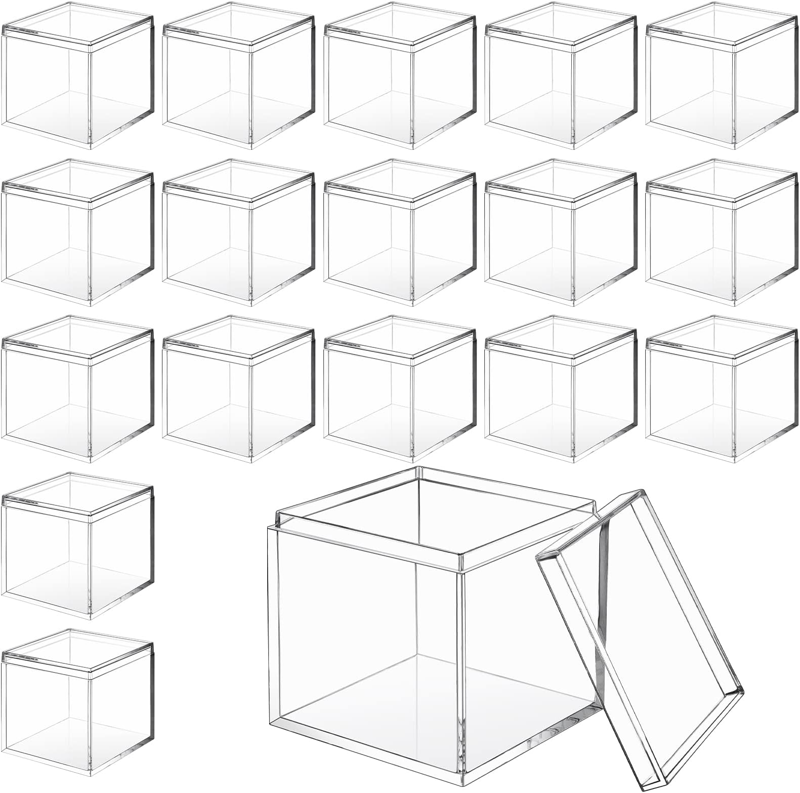 Amazon.com: Juexica 12 Pcs Clear Acrylic Plastic Small Acrylic Box with ...