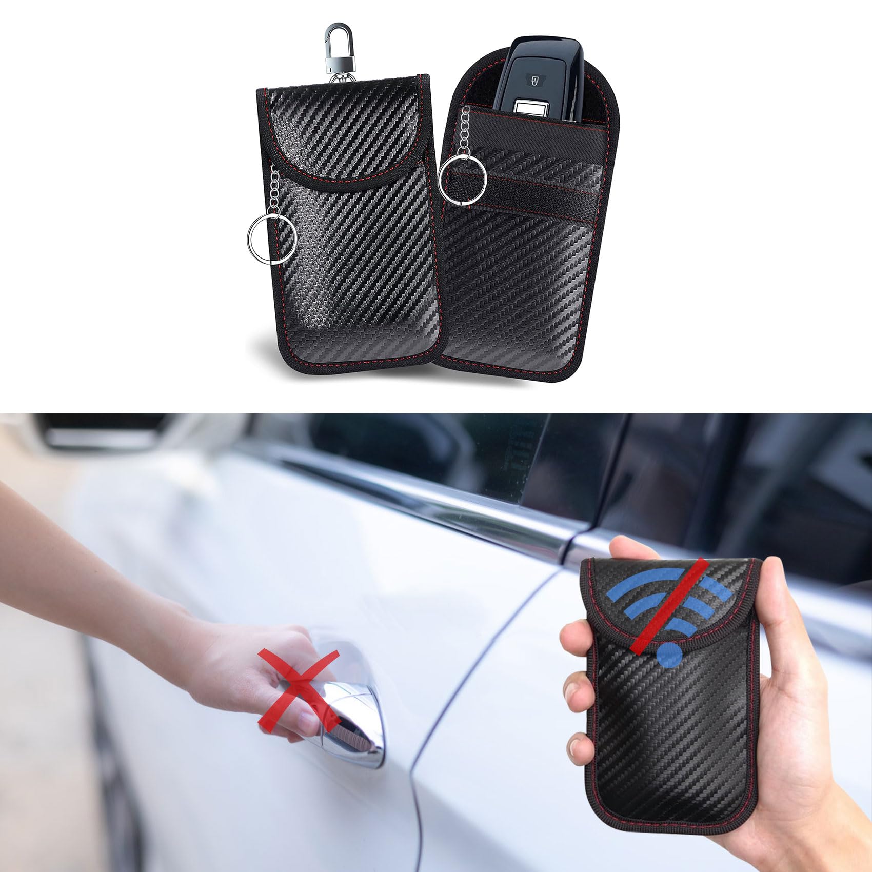 Amazon.com: Middrivr 2Pcs Car RFID Signal Blocking Key Fob Protector ...