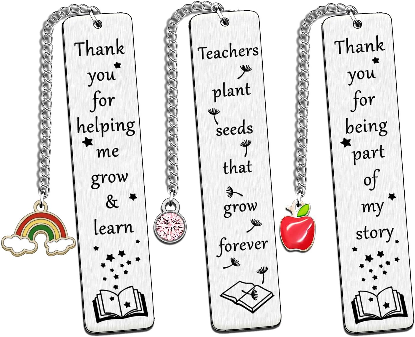 QMVMV 3 PCS Thank You Teacher Bookmark Gifts for Women Men Graduation ...