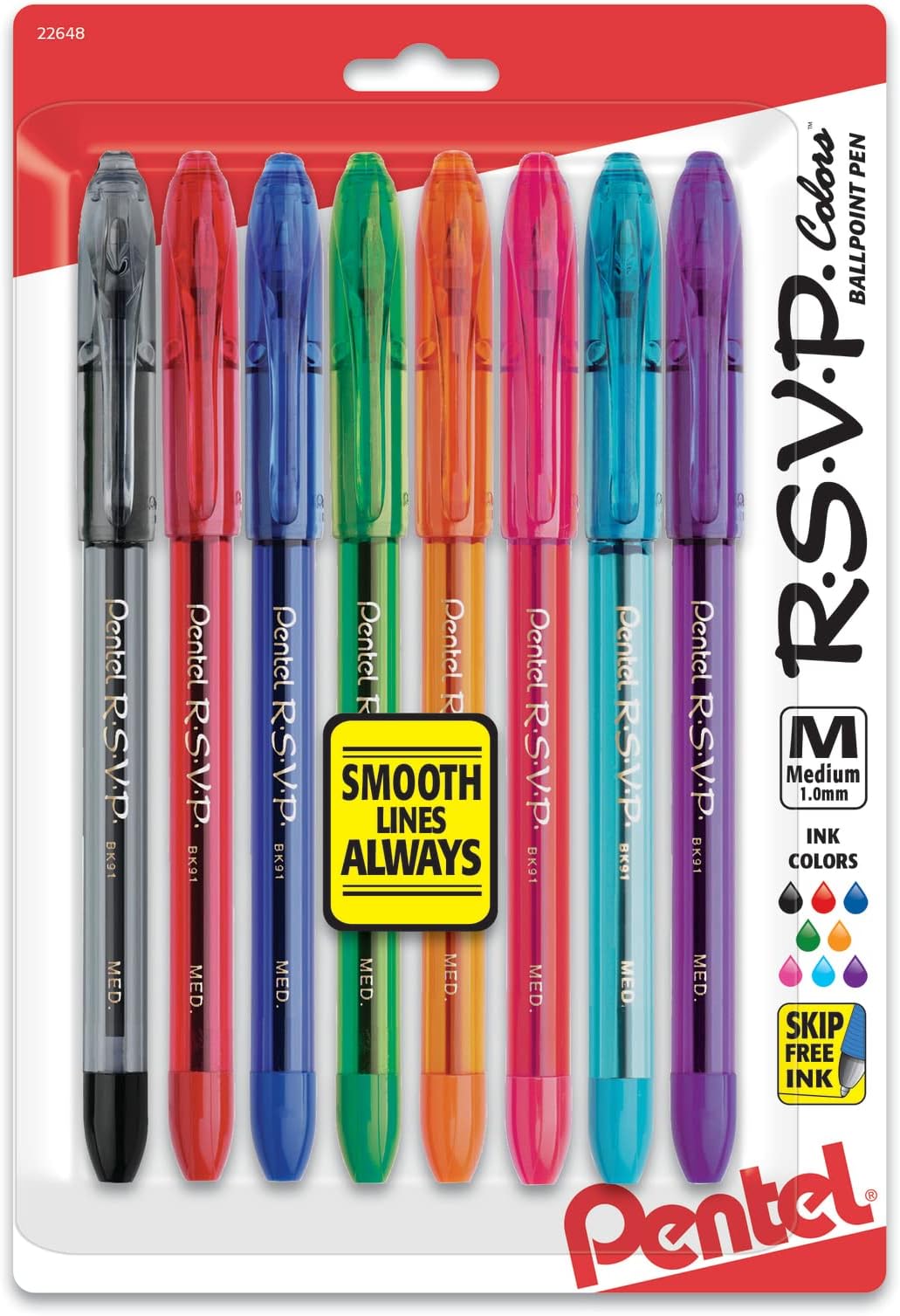 Amazon.com : Pentel® R.S.V.P.® Ballpoint Pens, Medium Point, 1.0 mm ...