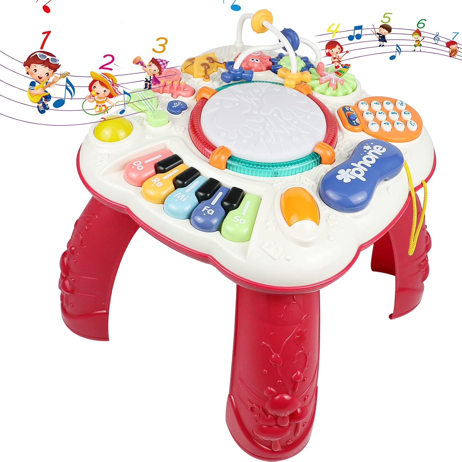 Baby Activity Table Musical Toys Kids Activity Play Centre Table with ...