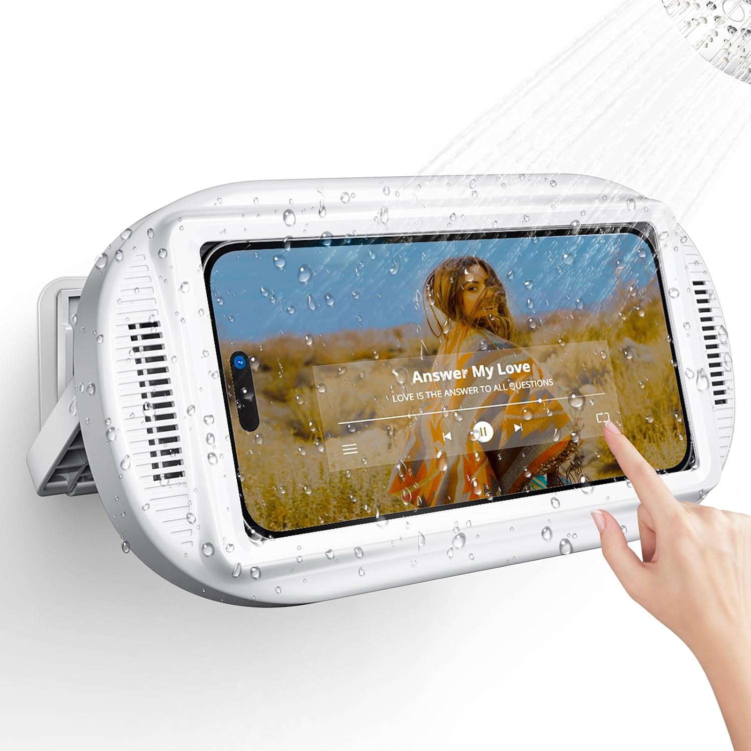 Amazon.com: Nyzqry 3rd GEN Shower Phone Holder Waterproof & Anti-Fog ...
