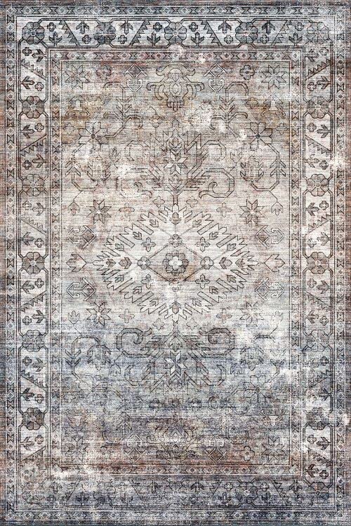 vivorug Washable Rug, Ultra Soft Area Rug 5x7, Non Slip Vintage Rug ...