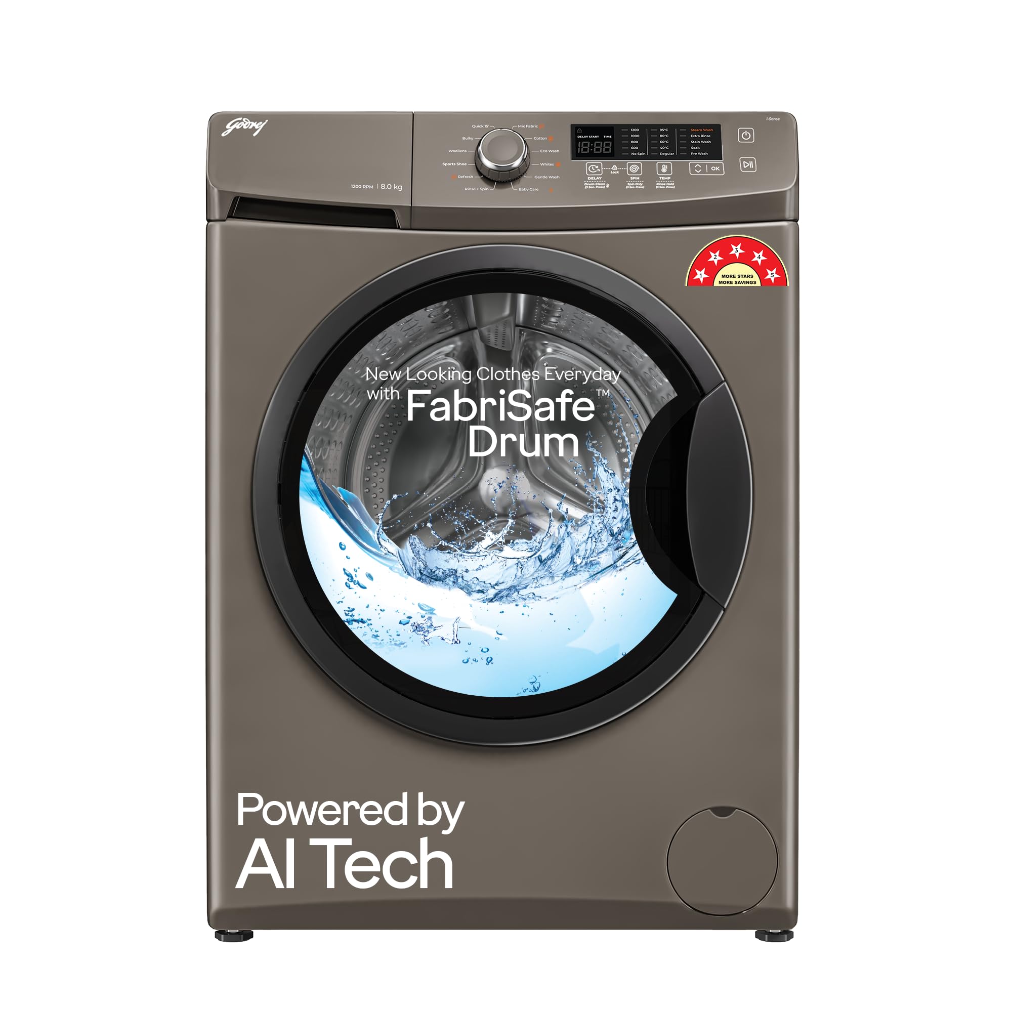 Godrej 8 Kg 5 Star, With AI Tech, Fully-Automatic Front Load Washing ...