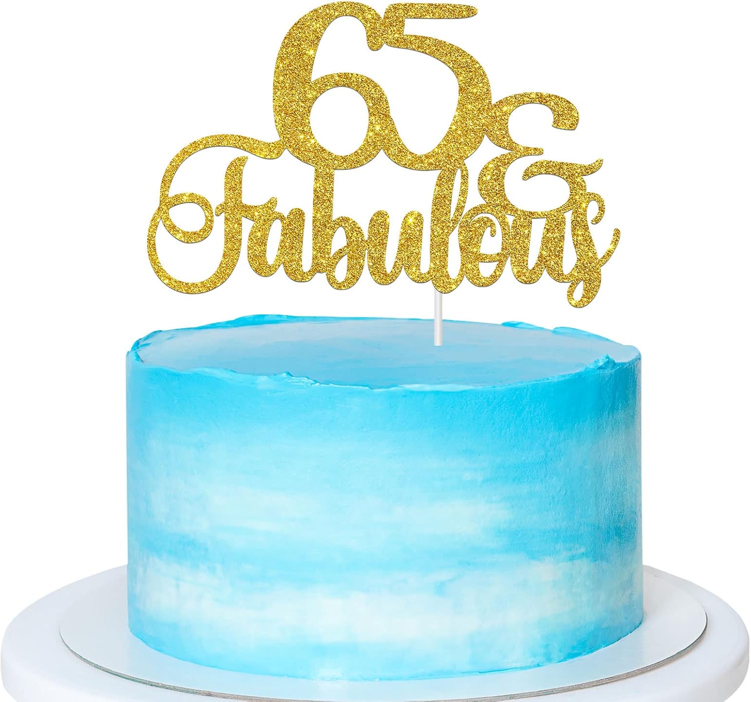 Amazon.com: Gold Glitter 65 & Fabulous Cake Topper - 65th Birthday Cake ...
