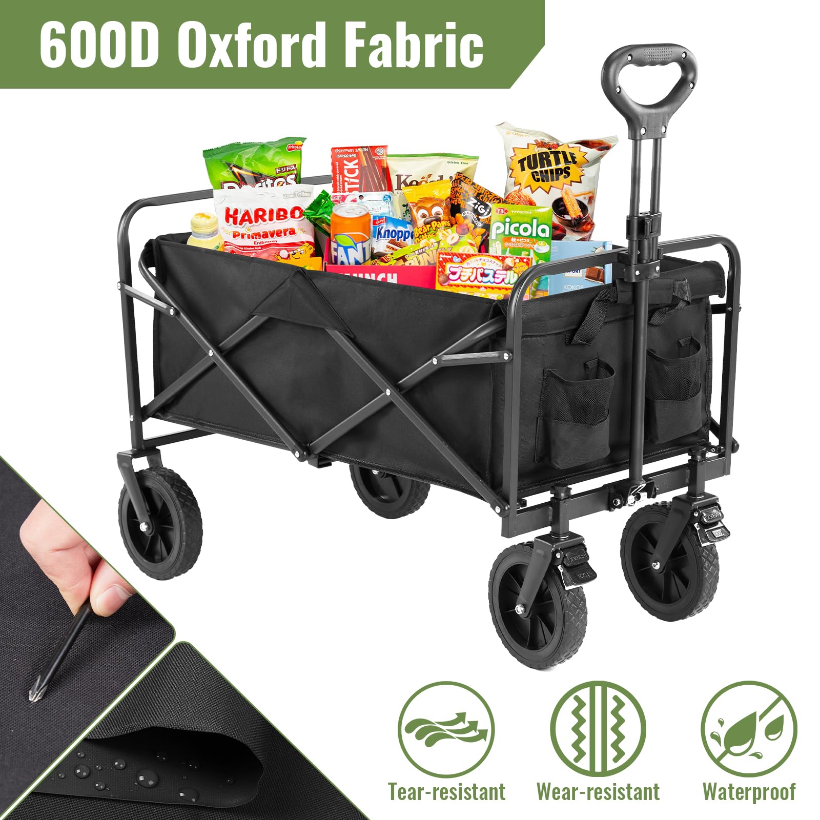 Snapklik.com : Collapsible Folding Wagon,220LBS Heavy Duty Utility ...