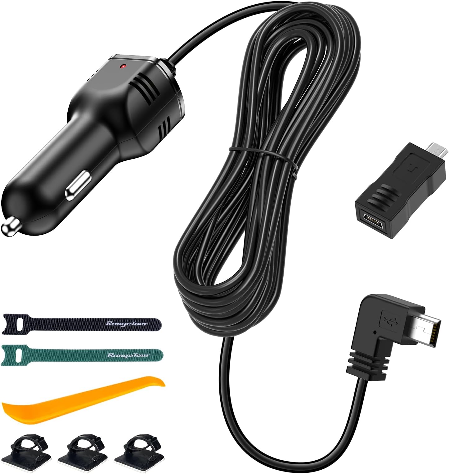 Dash Cam Charger Cable Mini USB Car Charger Adapter Cigarette Lighter ...