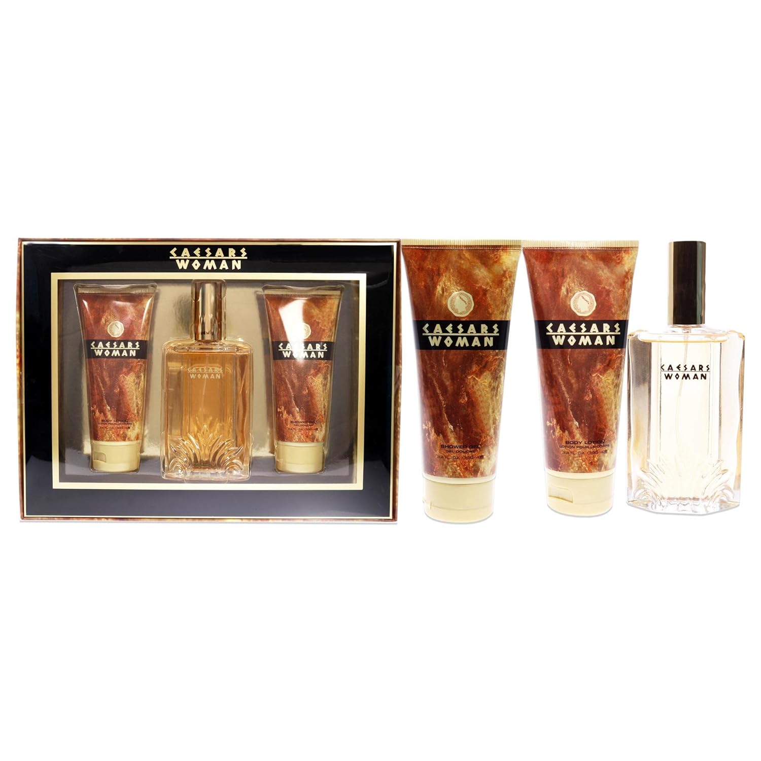 Amazon.com : Caesars Caesars Women 3.4oz EDP Spray, 3.4oz Body Lotion ...