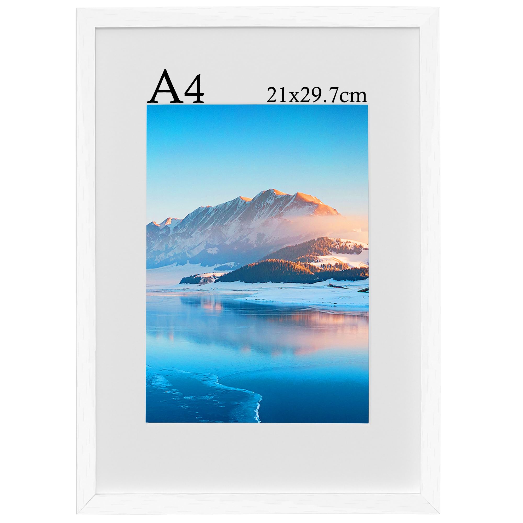 A4 White Frame, 21x30 cm Wooden A4 Photo Frames, A4 Picture Frames with ...