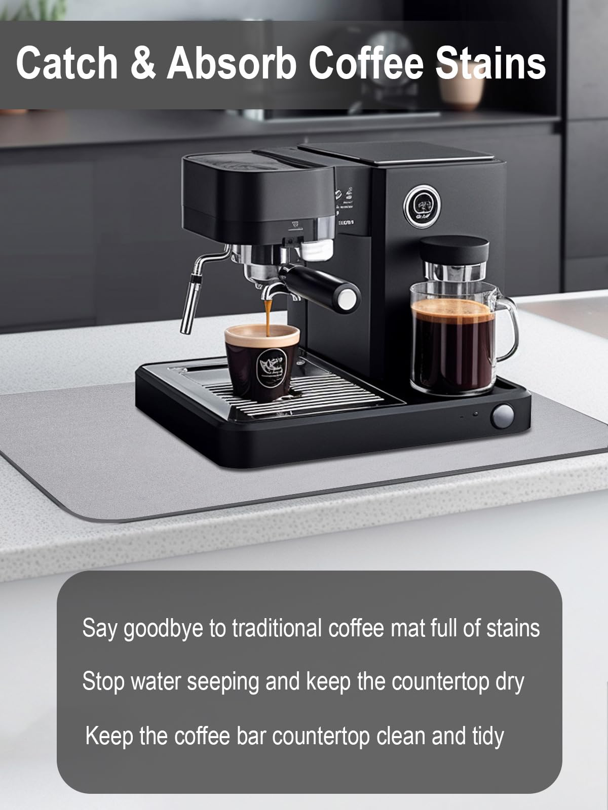 Snapklik.com : Coffee Mat, Absorbent Bar Mats Fit Under Coffee Maker ...