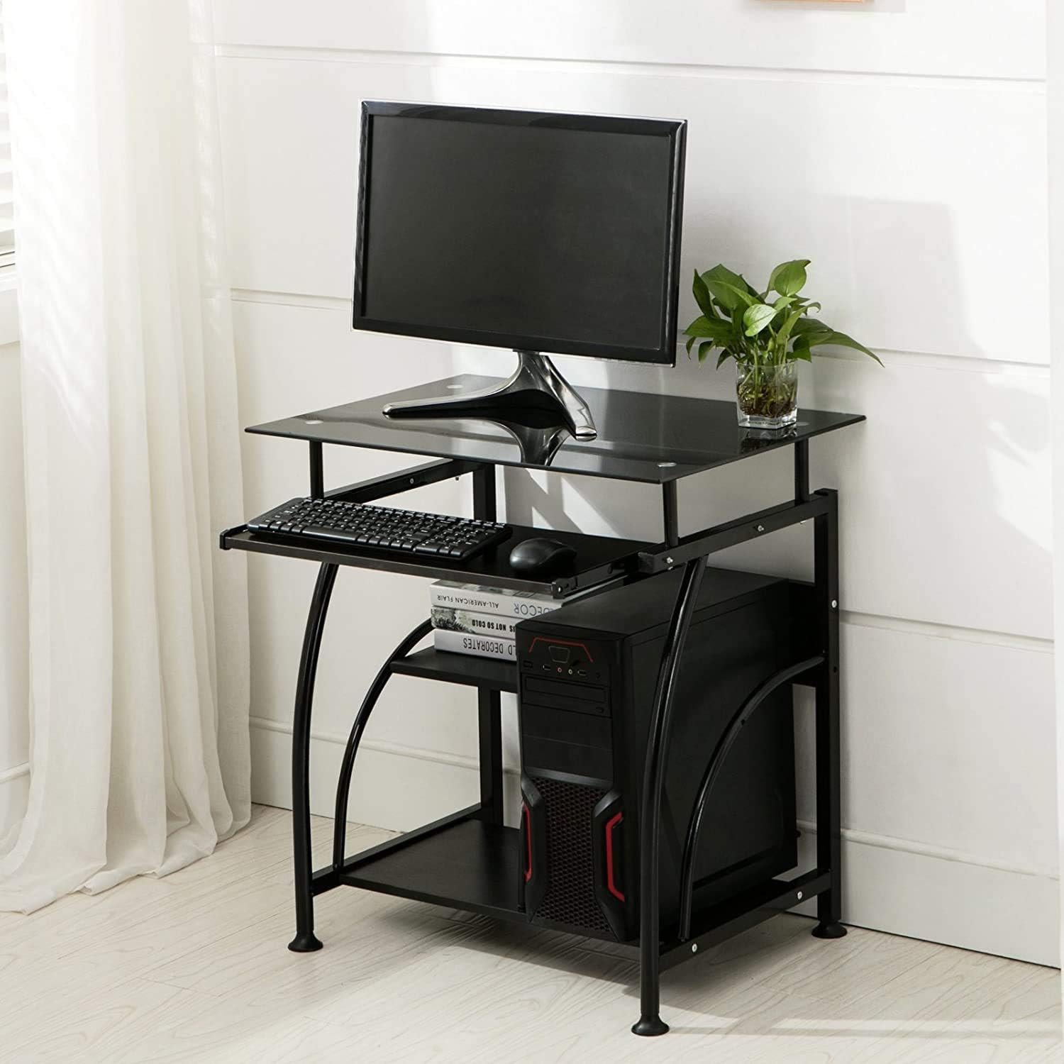 Amazon.com: mecor Small Computer Desk Home Office PC Laptop Table ...