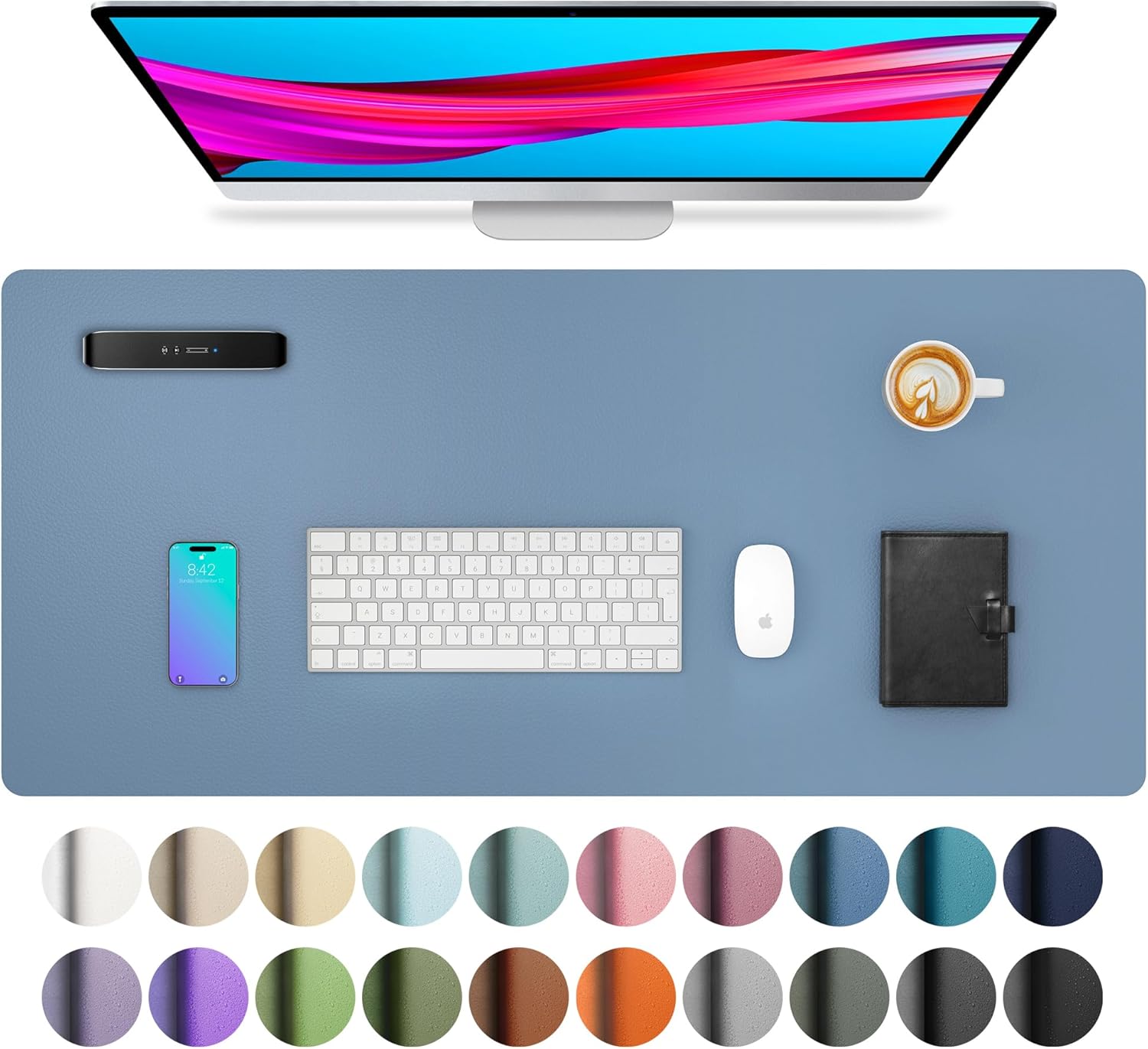 Amazon.com : Aothia Leather Desk Pad Protector, Large Mouse Pad, Office ...