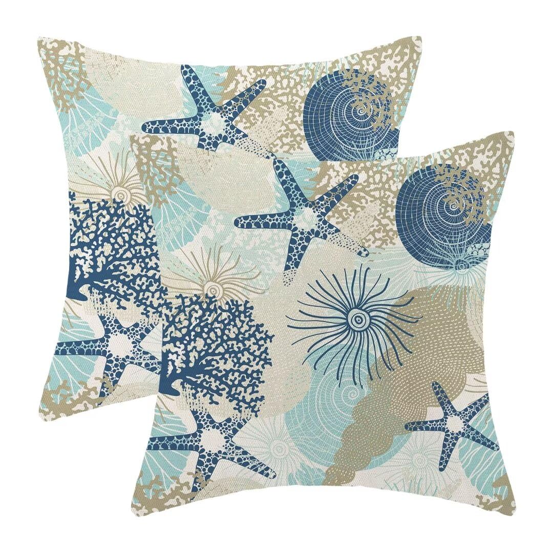 Amazon.com: Nautical Coastal Throw Pillow Cover 20X20 Inch Pack of 2 ...