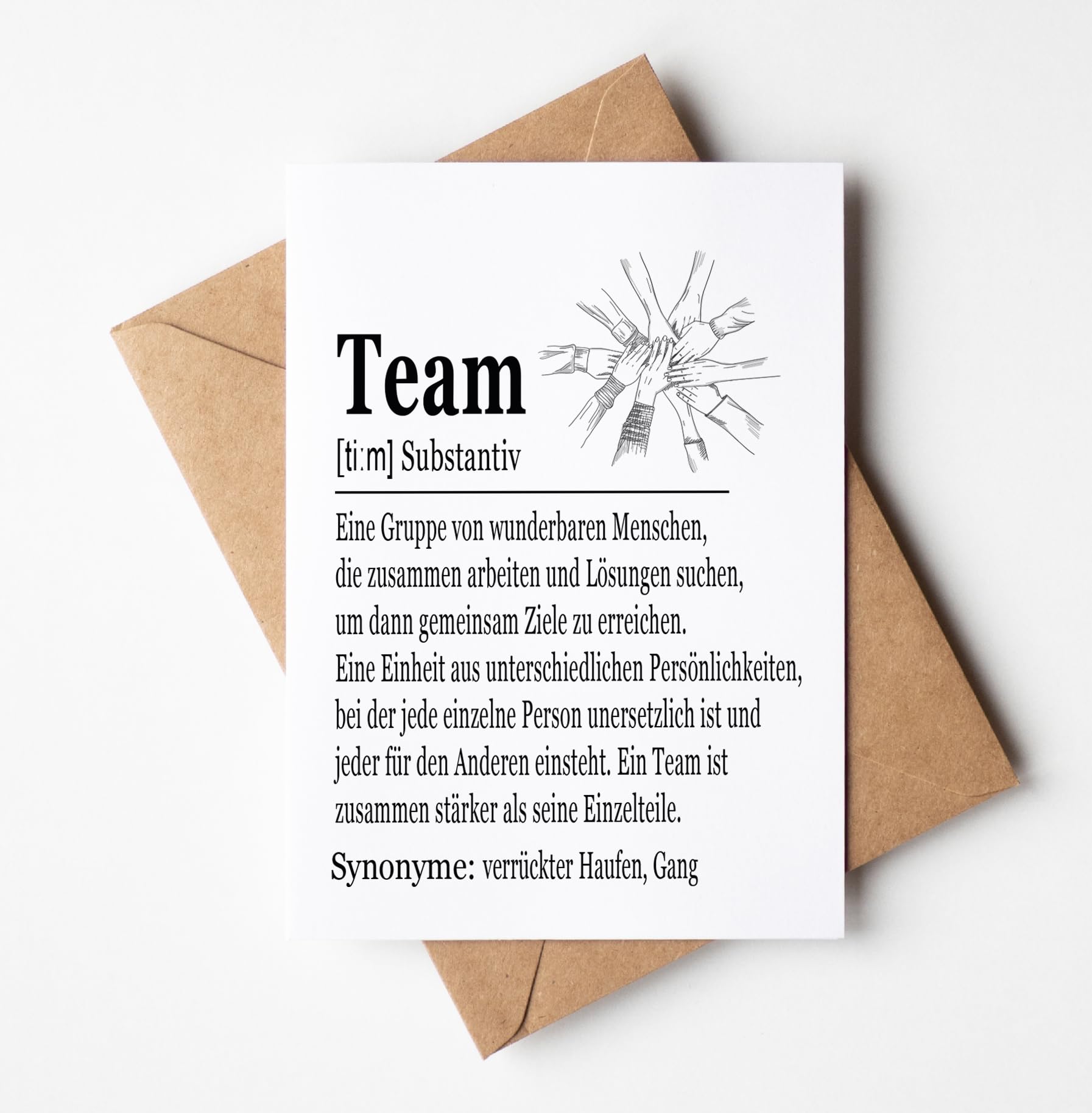 PURESIZE 12er Set Team Karte A6, Kollegen Geschenk, Kollegin ...