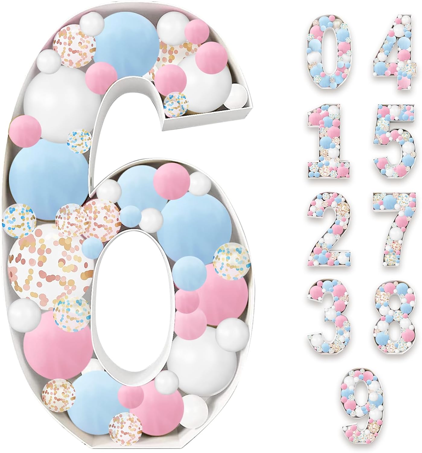 Amazon.com: HUICYHFR Mosaic Numbers Balloon 3FT - Marquee pre-cut ...