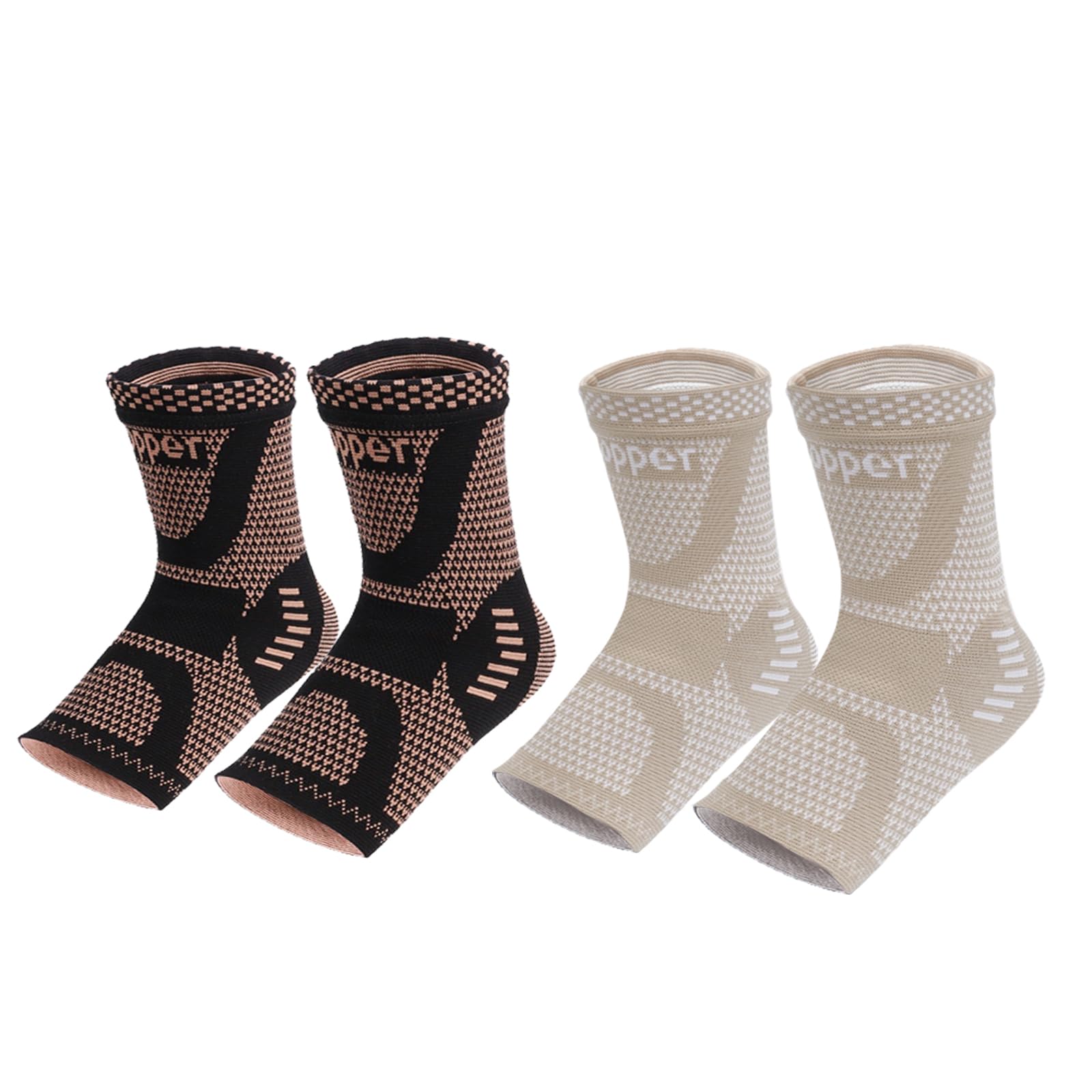 Amazon.com: LISEPWU 2 Pairs Copper Ankle Brace, Copper Infused Ankle ...