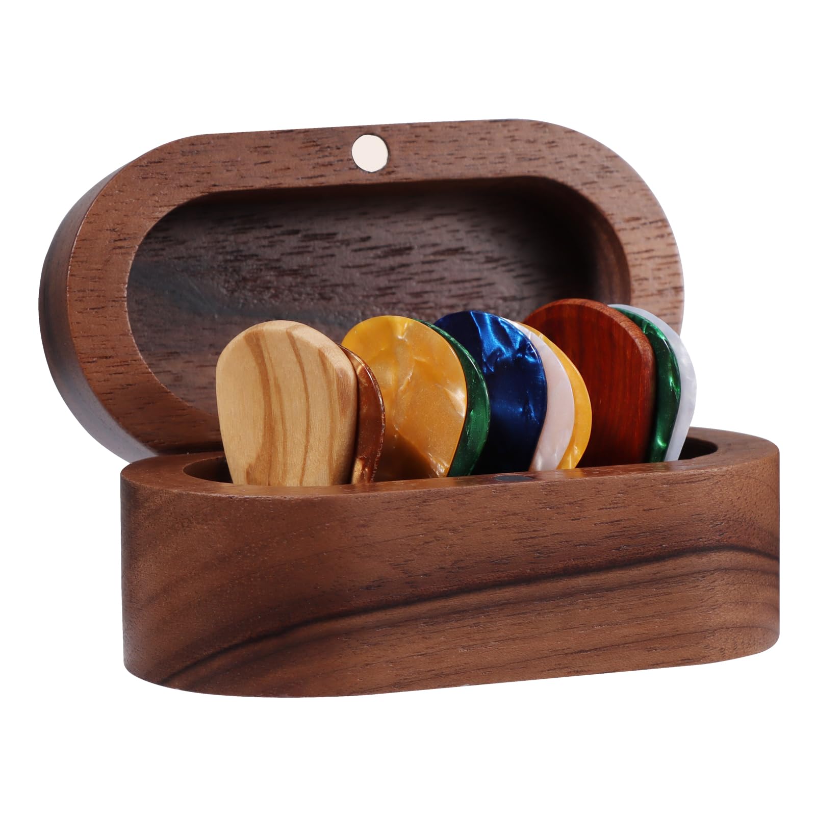 Amazon.com: Walnut Guitar Plectrum Holder Set with 2 Color Wood ...