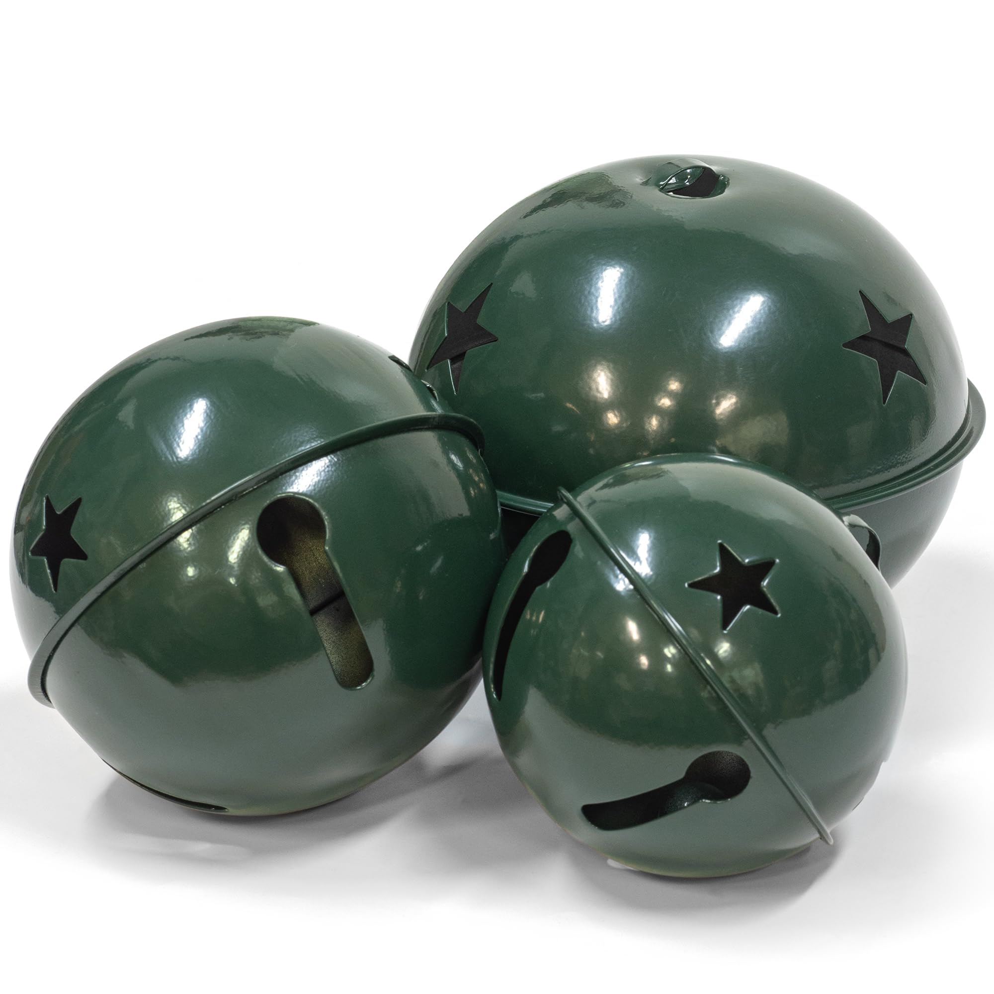 Amazon.com: KI Store Oversized Jingle Bells Green Set of 3 Metal Bells ...