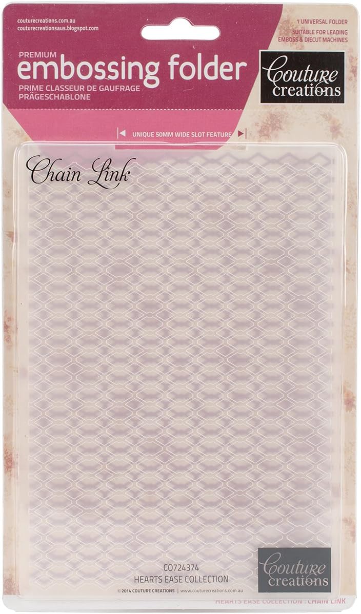 Amazon.com: Couture Creations Chain Link Hearts Ease Embossing Folder ...