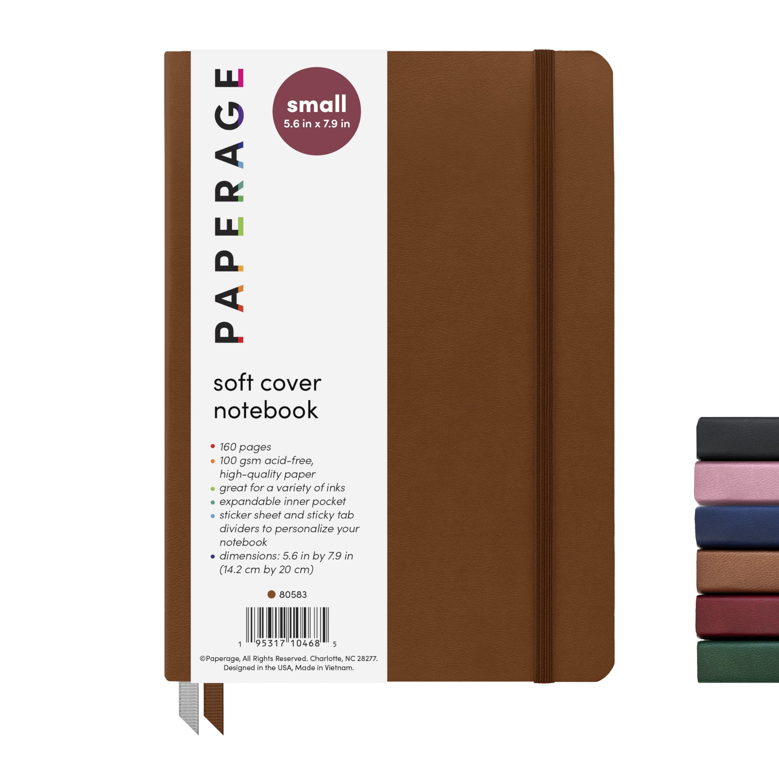 Amazon.com : PAPERAGE Softcover Lined Journal Notebook (Cognac), 176 ...