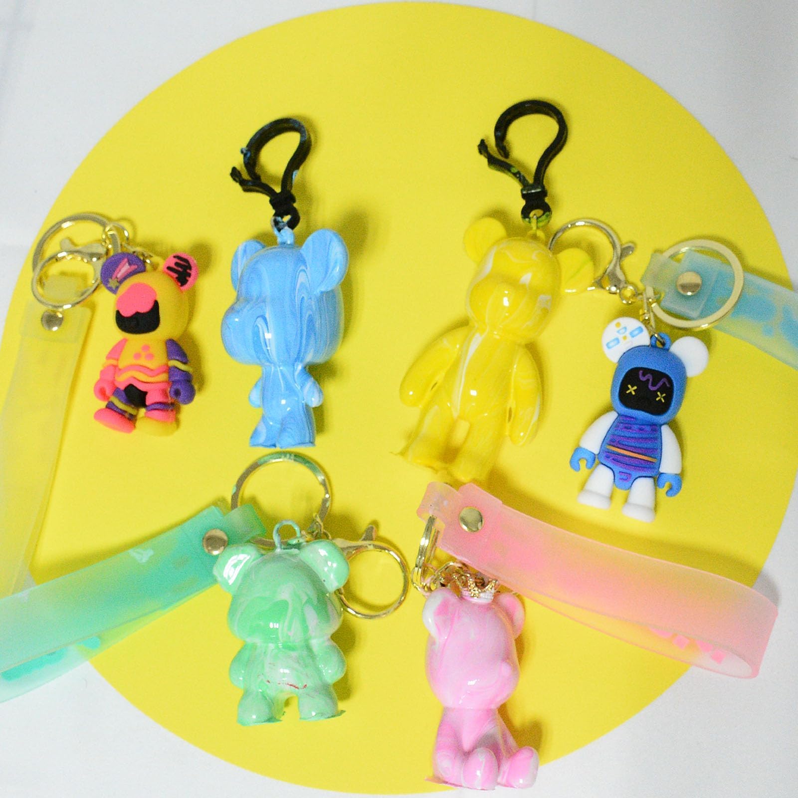 Snapklik.com : Coniuty DIY Fluid Bear Keychain 6 Set, Teddy Bear ...
