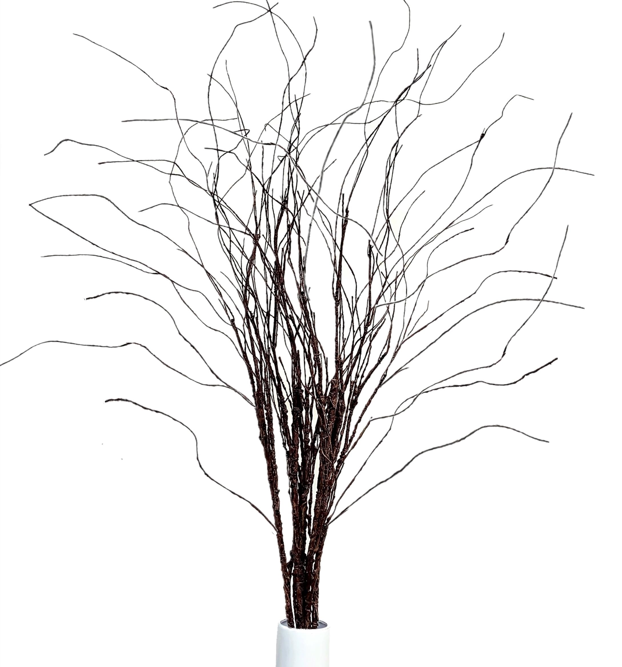 Amazon.com: Pack of 4 - Artificial Curly Willow Branches with Leaves ...