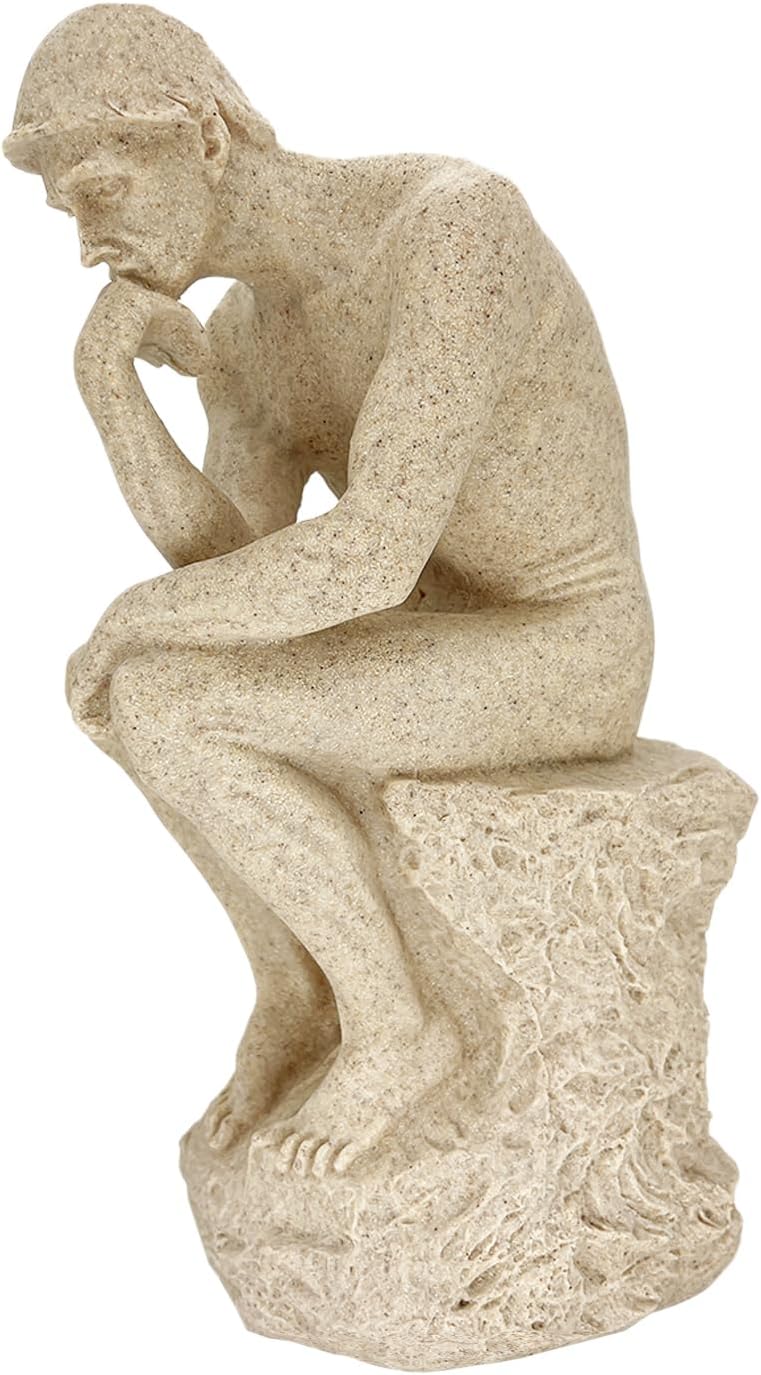 Amazon.com: Joylern Resin Thinker Statue Thinker Figurine Thinking Man ...