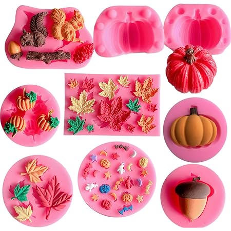 Amazon.com: Pumpkin Silicone Mold Fall Thanksgiving Theme Silicone ...