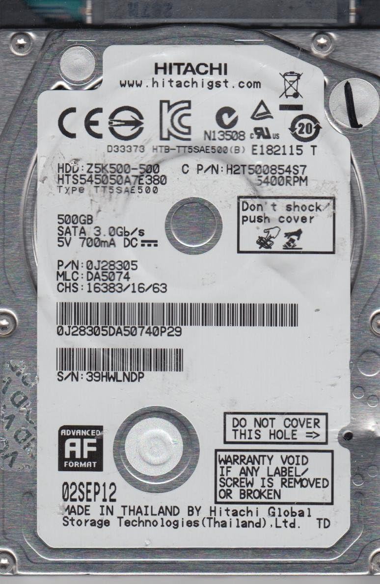 Amazon | hts545050 a7e380、PN 0j28305、MLC da5074、Hitachi 500 GB SATA 2.5 ...