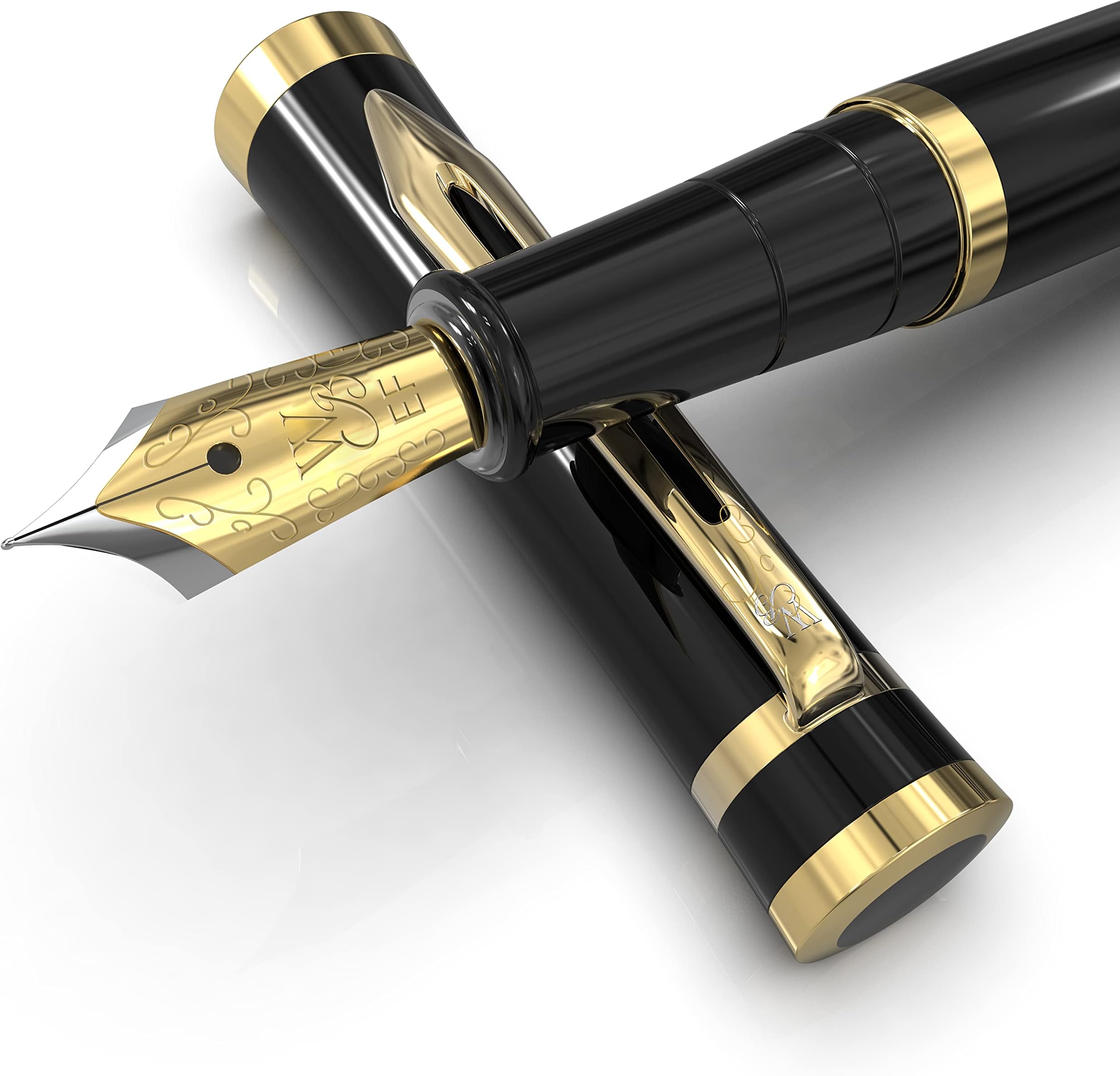 Amazon.com : Scriveiner Black Lacquer Fountain Pen - Stunning Luxury ...