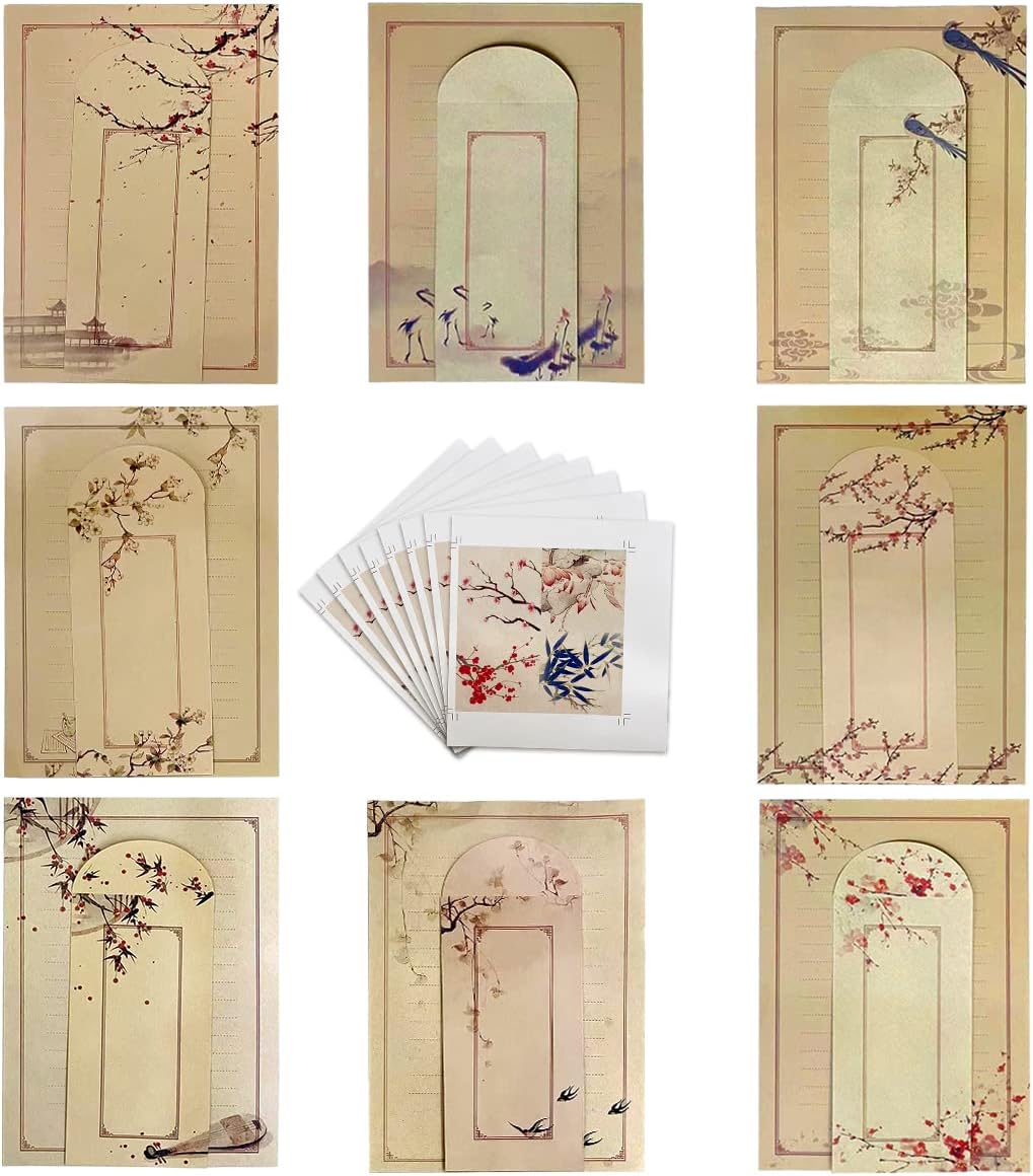 Amazon.com : 104 PCS Stationary Paper and Envelopes Set, writing paper ...