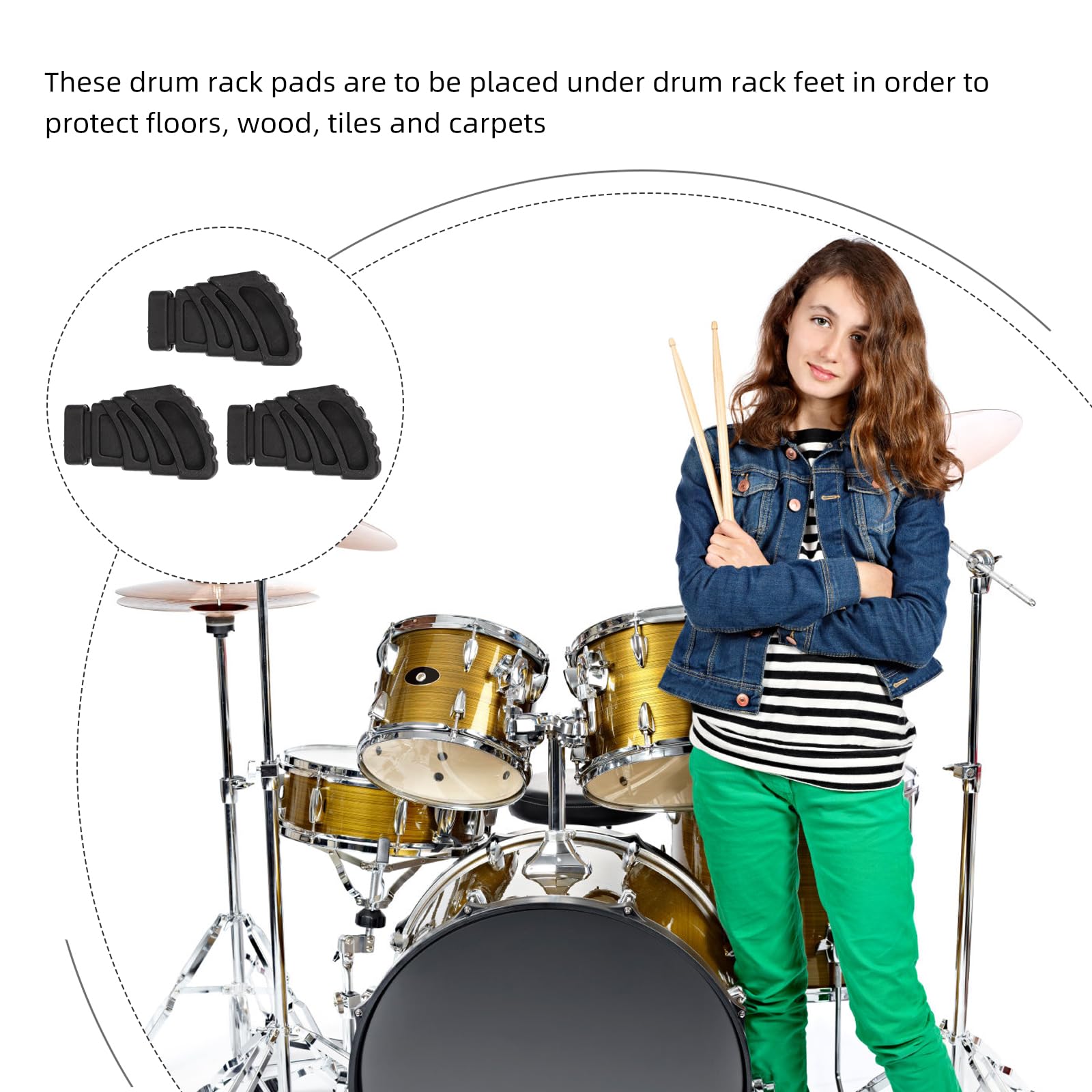 Snapklik.com : Milisten Drum Pad Stand 3PC Drum Rack Stand Rubber Feet ...