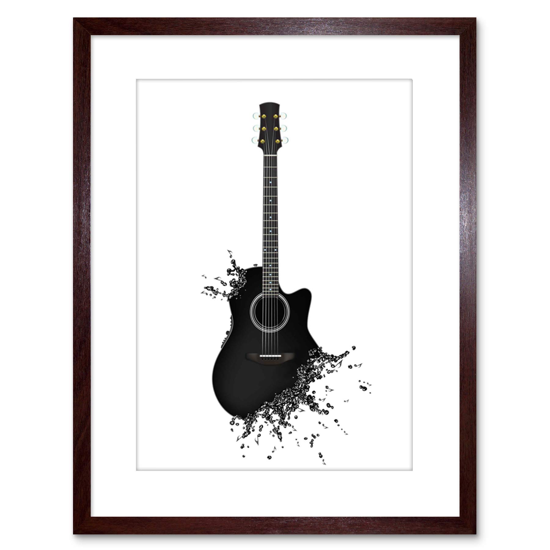 Music Notes Border Guitar