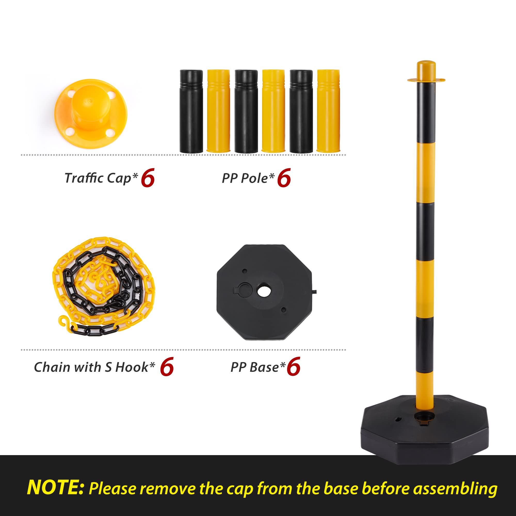 Snapklik.com : Outspurge 6 Pack Traffic Delineator Post Cone