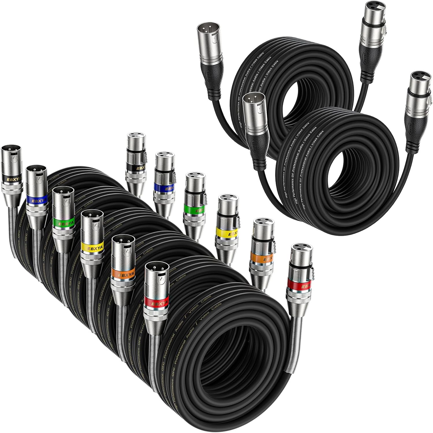 Amazon.com: EBXYA Colorful XLR Cable 25ft 6Packs&XLR Cable 25ft 2Packs ...