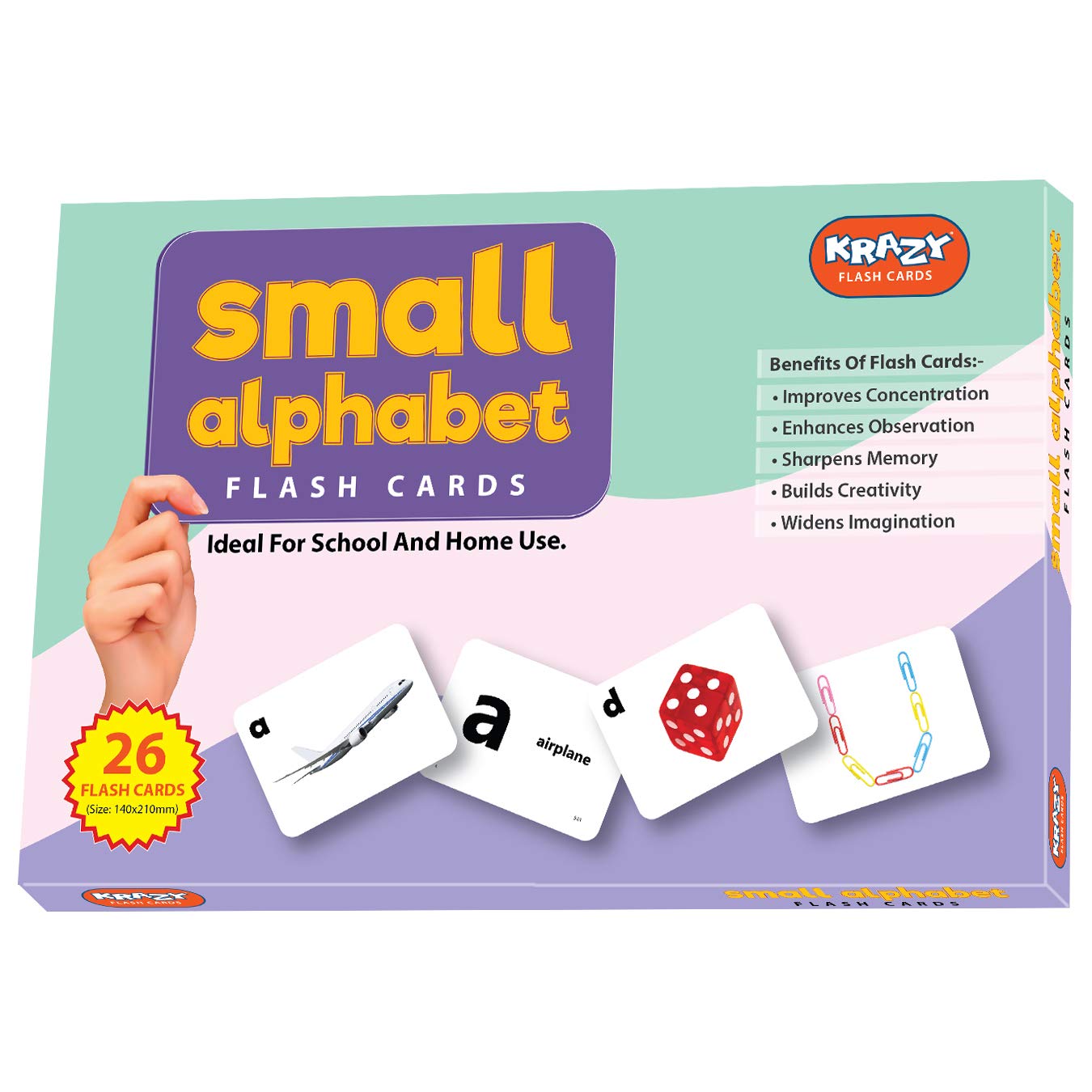 Buy Krazy Small Alphabet Flash Cards for Kids Early Learning I 26 Real ...