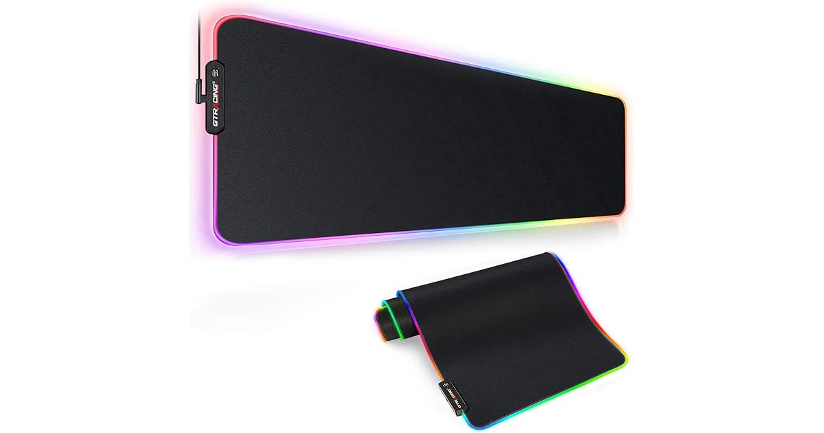 31.5" x 12" Large Extended RGB LED Gaming Mouse Pad (Black) only $7.96 ...