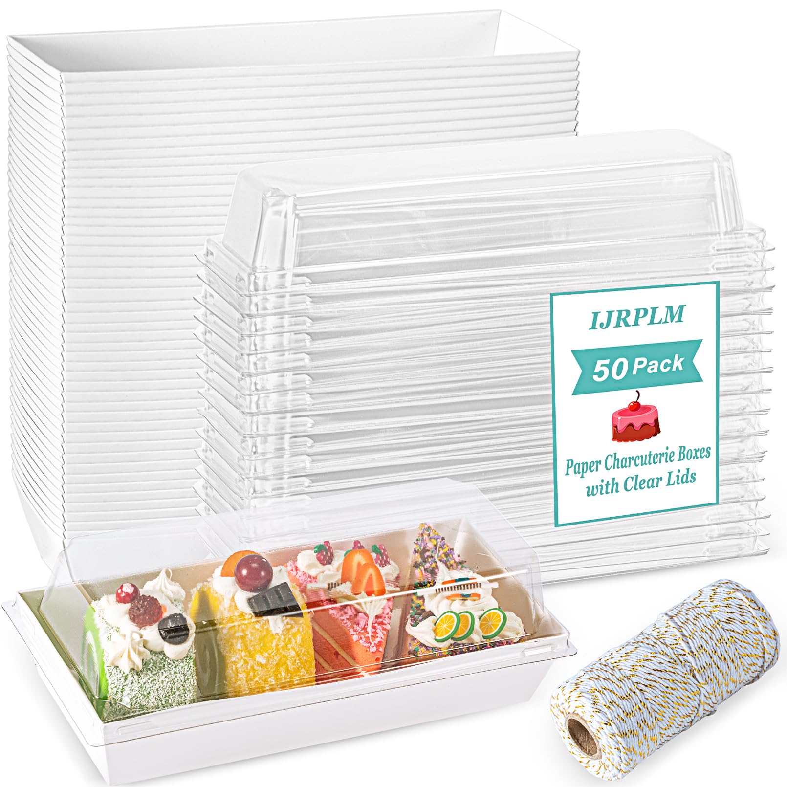 50 Pack Charcuterie Boxes with Clear Lids, Paper Charcuterie Box ...