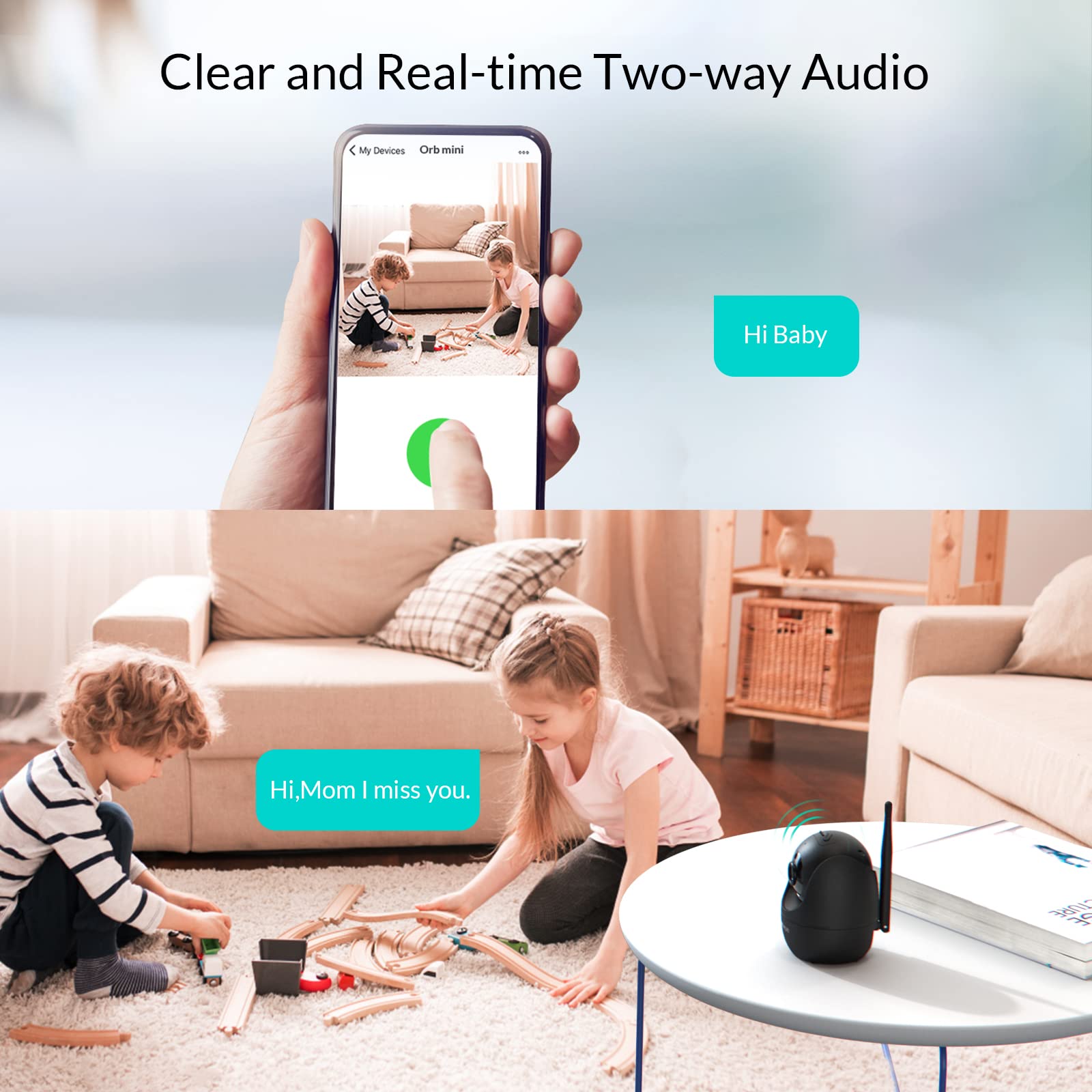 NETVUE Indoor Camera, 1080P FHD 2.4GHz WiFi Pet Camera, Home Camera for ...